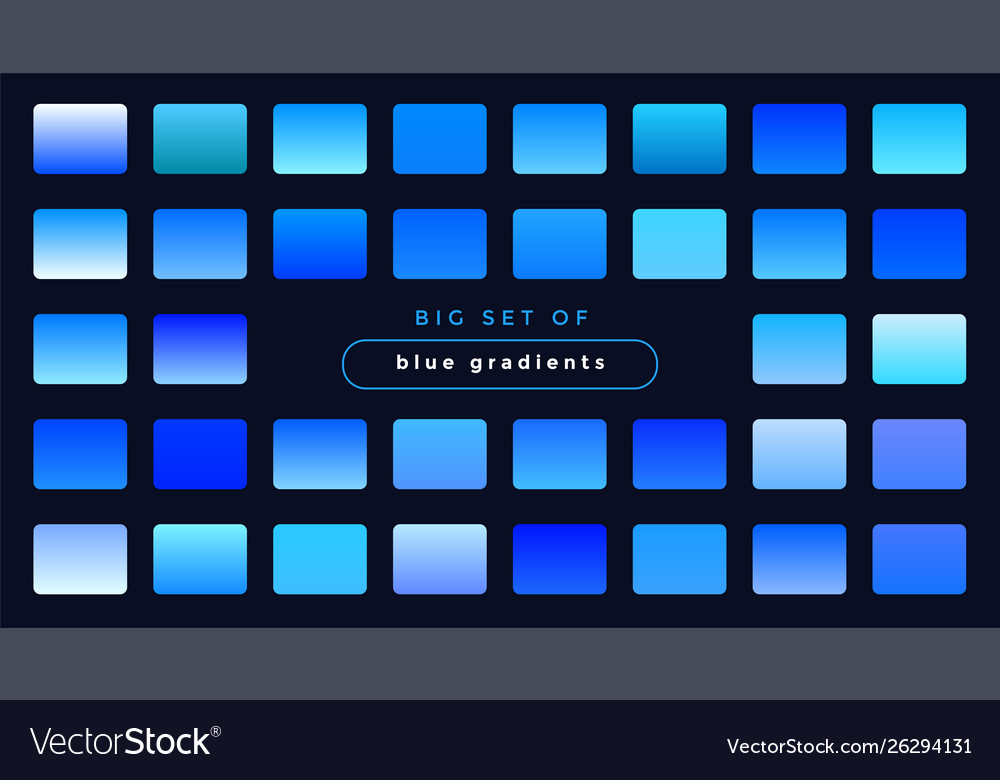Set smooth blue gradients Royalty Free Vector Image