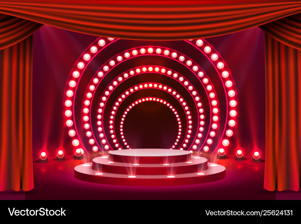 Stage podium scene with for award ceremony Vector Image