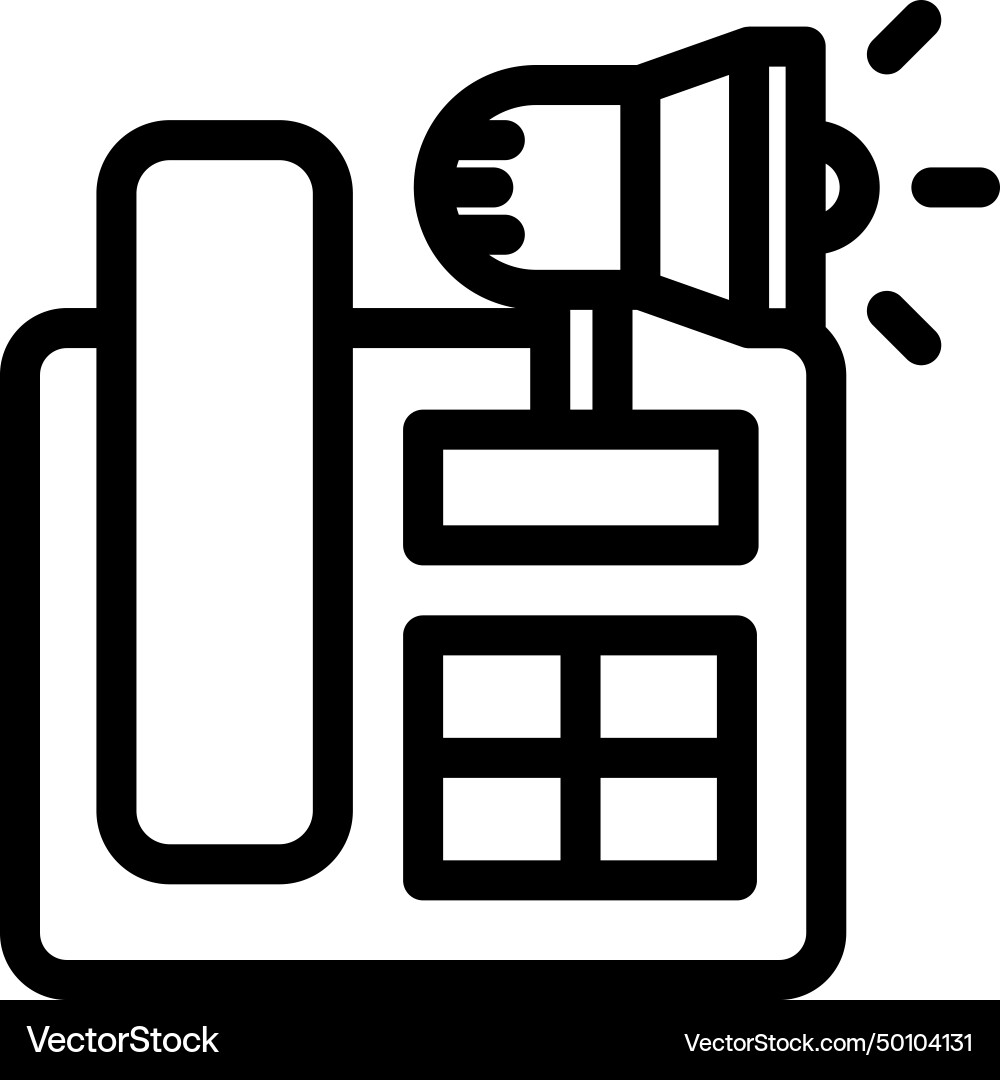 Telephone marketing icon with black Royalty Free Vector