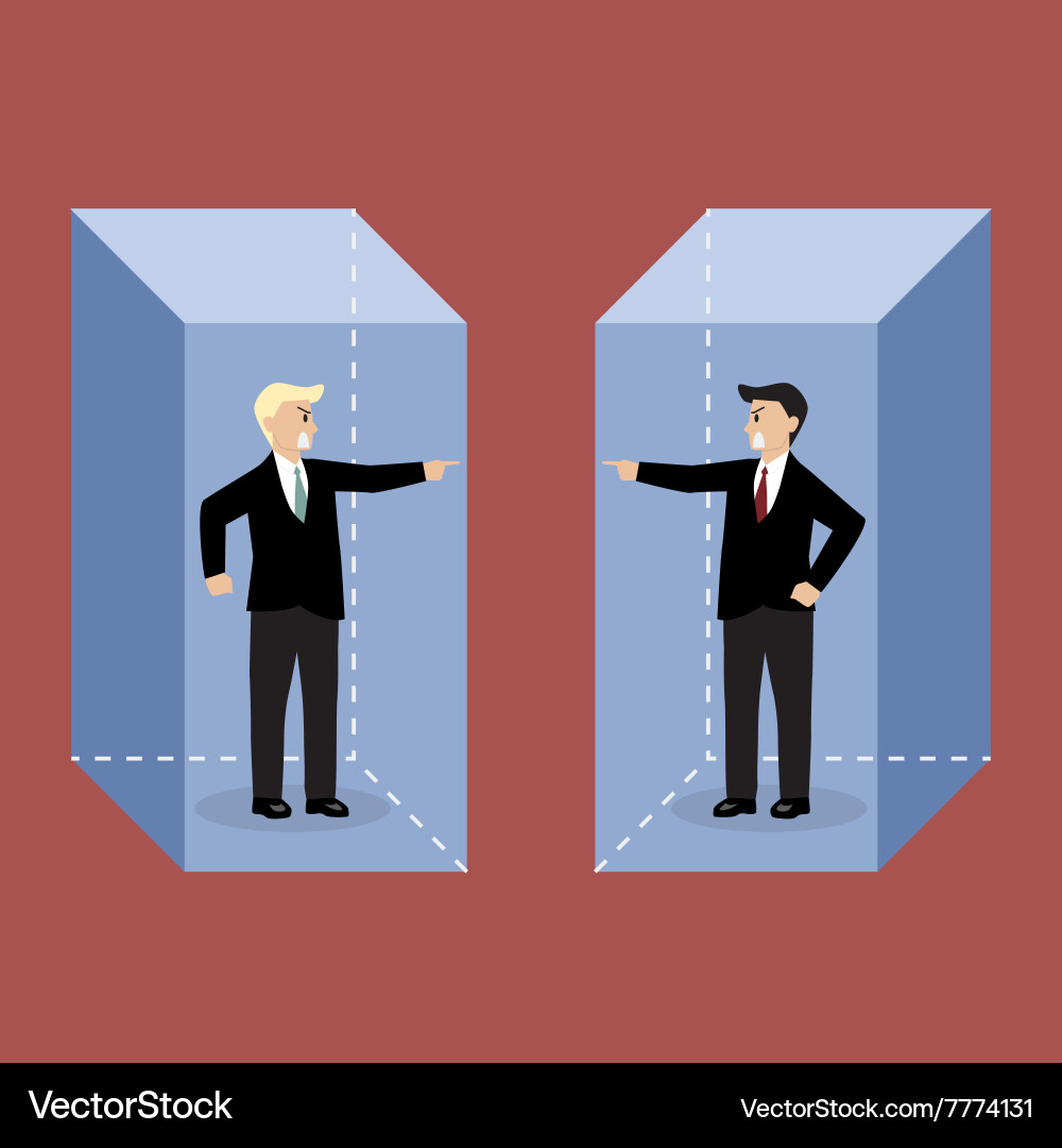 Two angry businessman in the box are shouting Vector Image