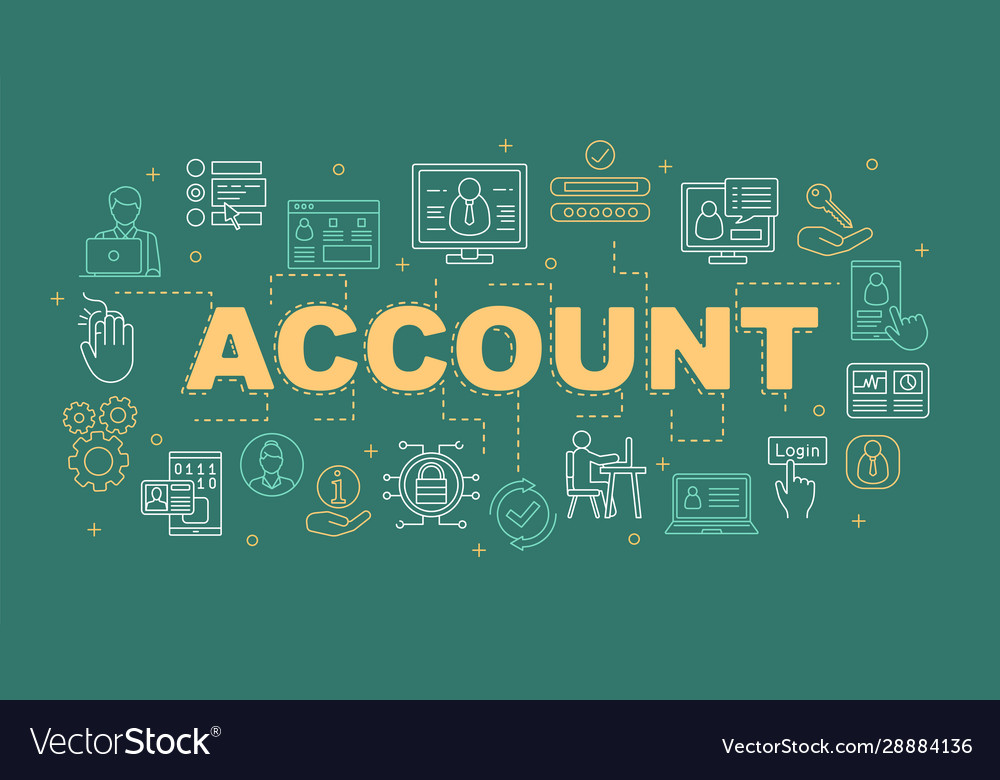 Account word concepts banner Royalty Free Vector Image
