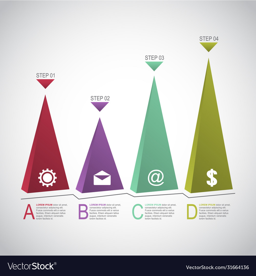 Bar chart graph triangle pyramid statistical Vector Image Bar chart graph triangle pyramid statistical Vector Image