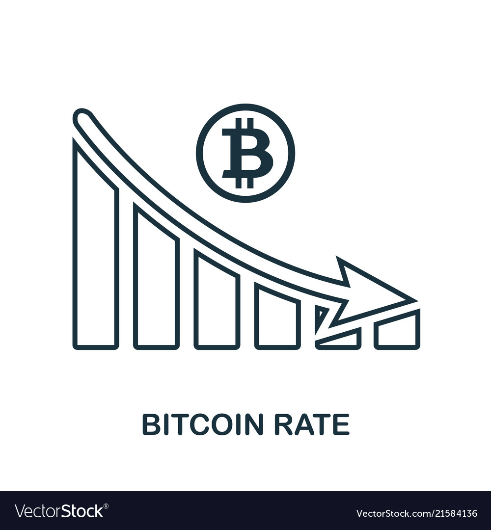 Bitcoin rate decrease graphic icon mobile app Vector Image