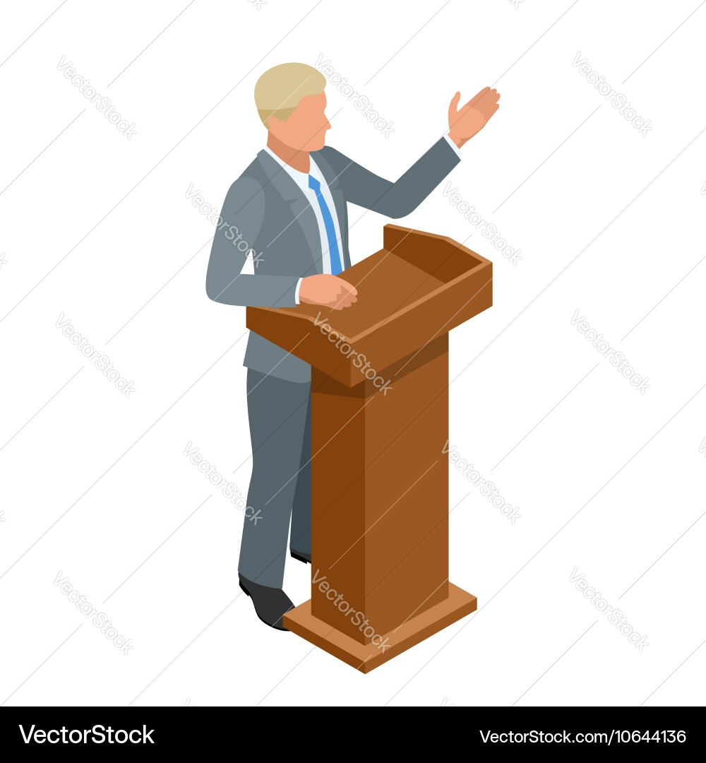 Business man giving a presentation in conference Vector Image