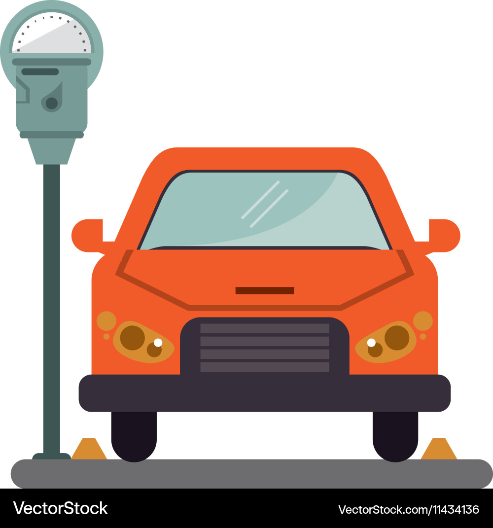 Car vehicle and parking meter design Royalty Free Vector