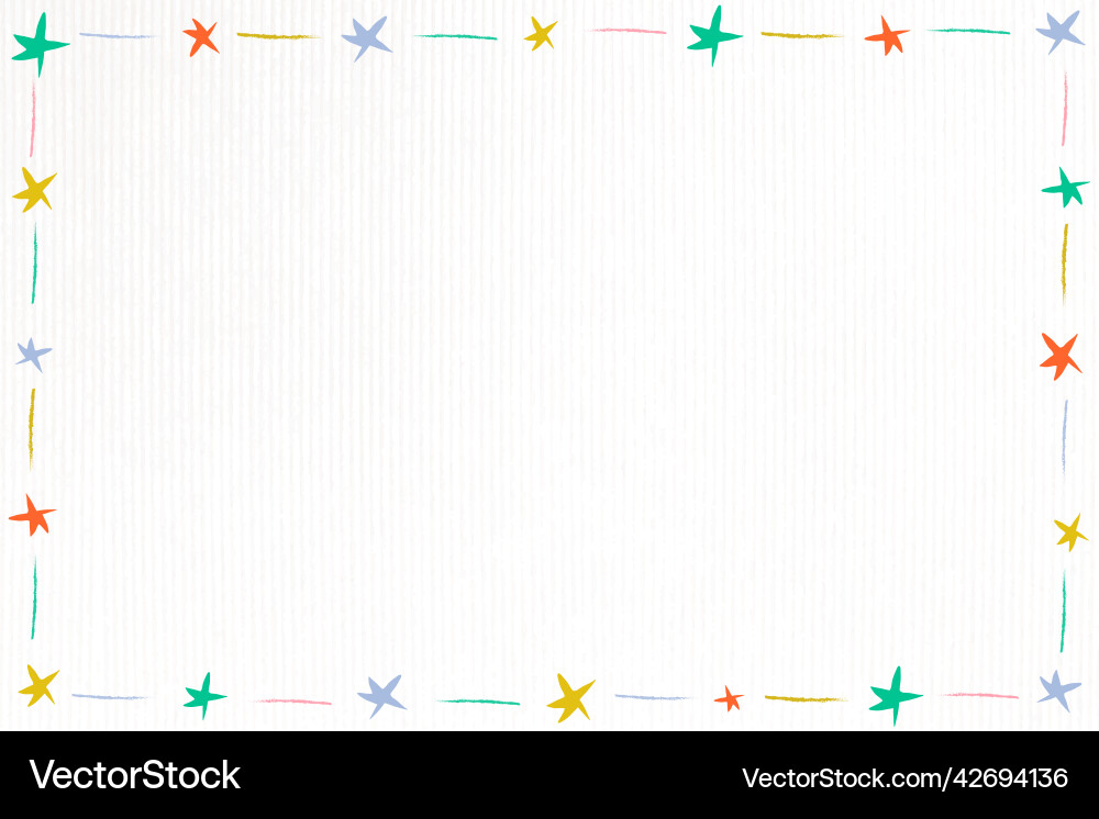 Cute colorful star frame on a beige background Vector Image