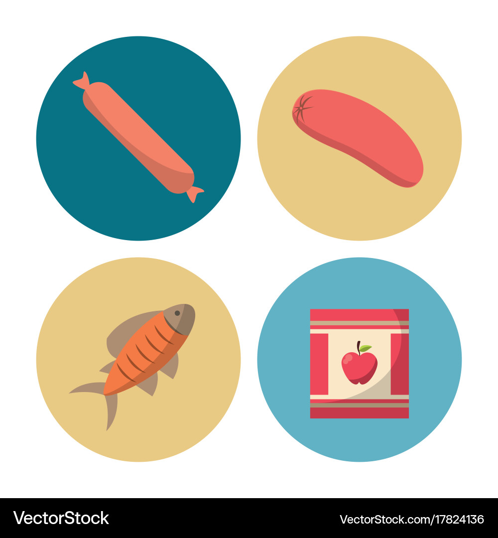 Delicious food icons Royalty Free Vector Image