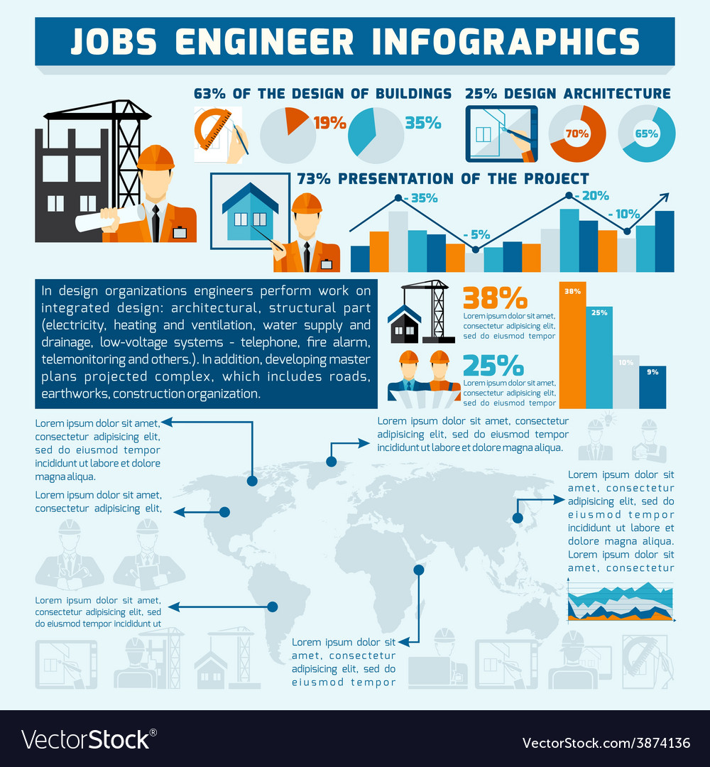 Engineer Infographics Set Royalty Free Vector Image