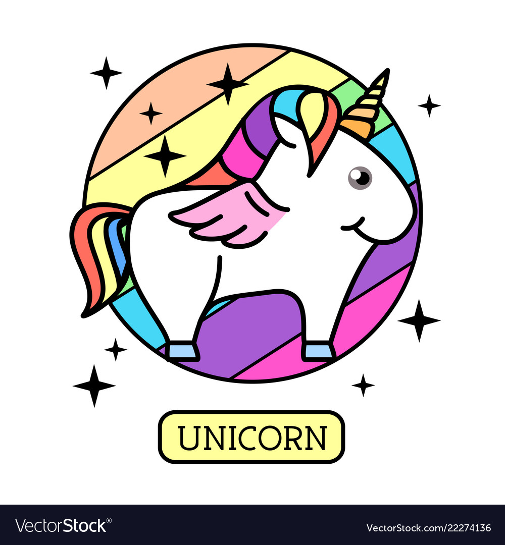 Fantasy animal horse unicorn Royalty Free Vector Image