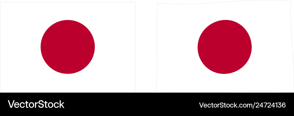 Flag of japan simple and slightly waving version Vector Image