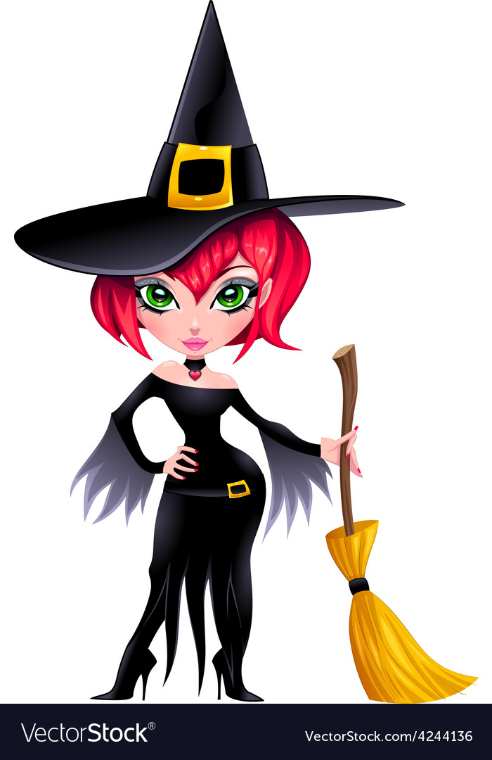 Funny witch Royalty Free Vector Image - VectorStock