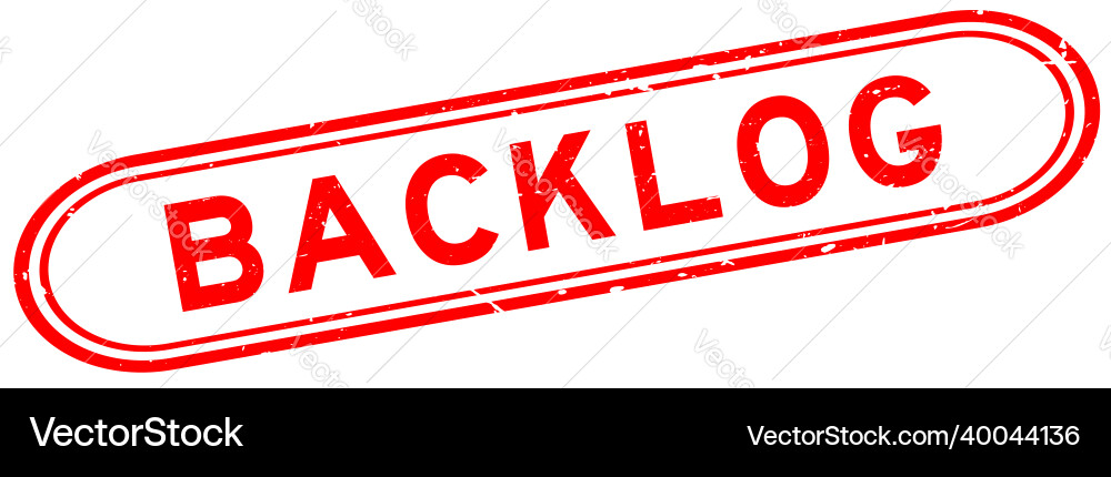 Grunge red backlog word rubber seal stamp Vector Image