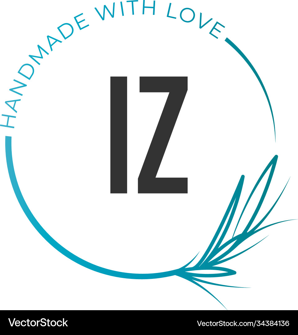 Initial letter iz floral feminine logo template Vector Image