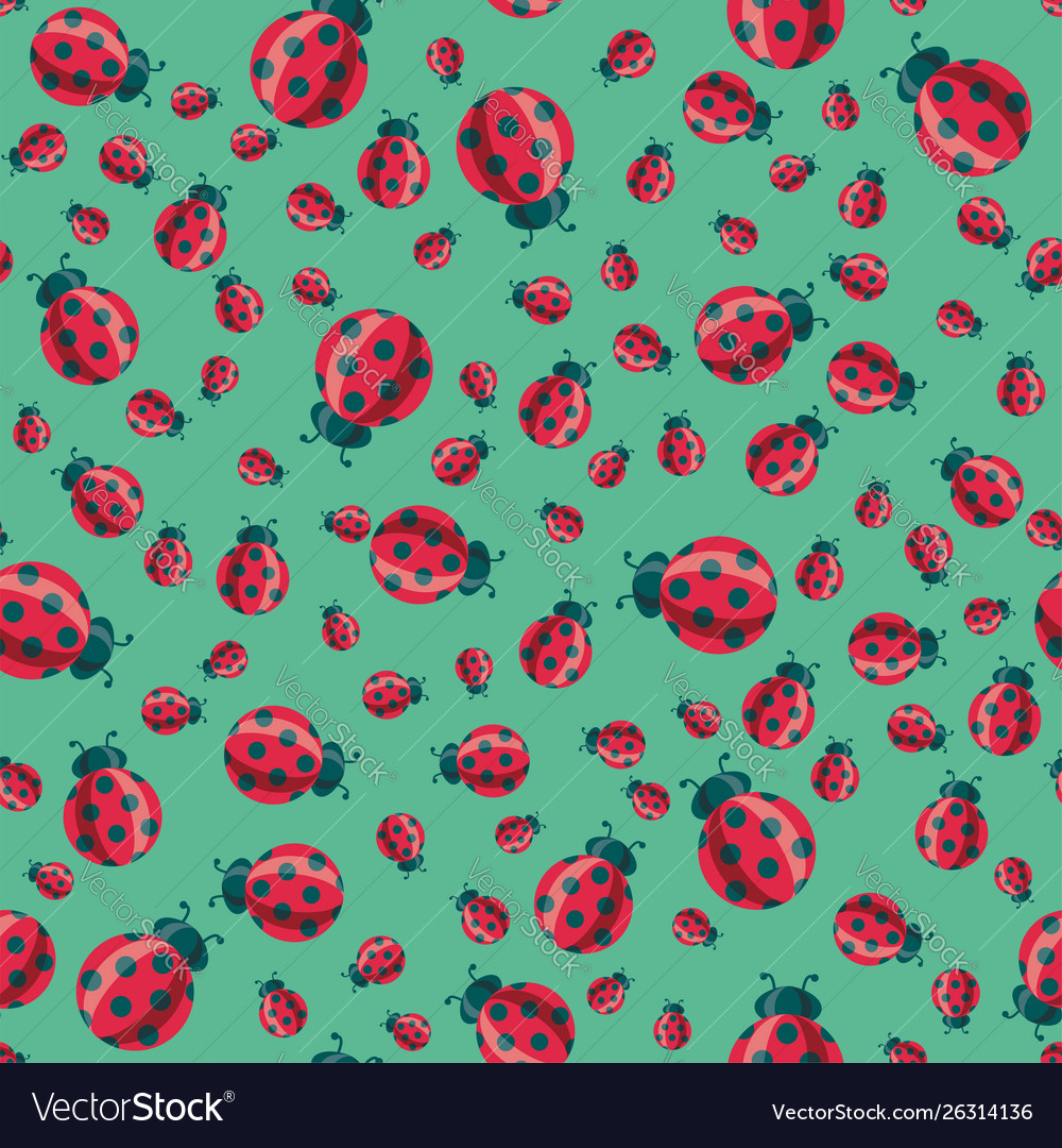 Ladybug seamless pattern Royalty Free Vector Image