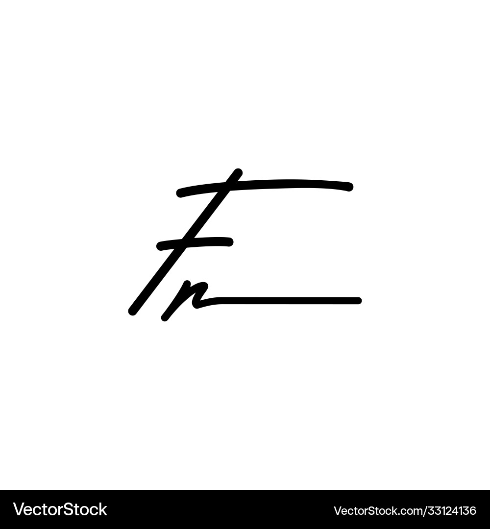 Letter fr signature logo template Royalty Free Vector Image