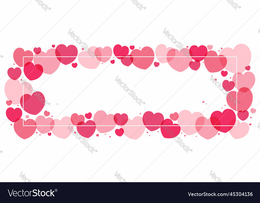 Red pink hearts valentines day frame background Vector Image