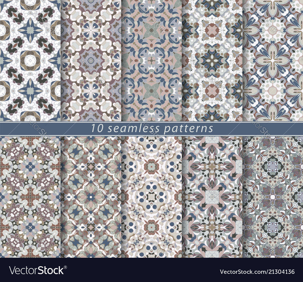 Set seamless pattern Royalty Free Vector Image