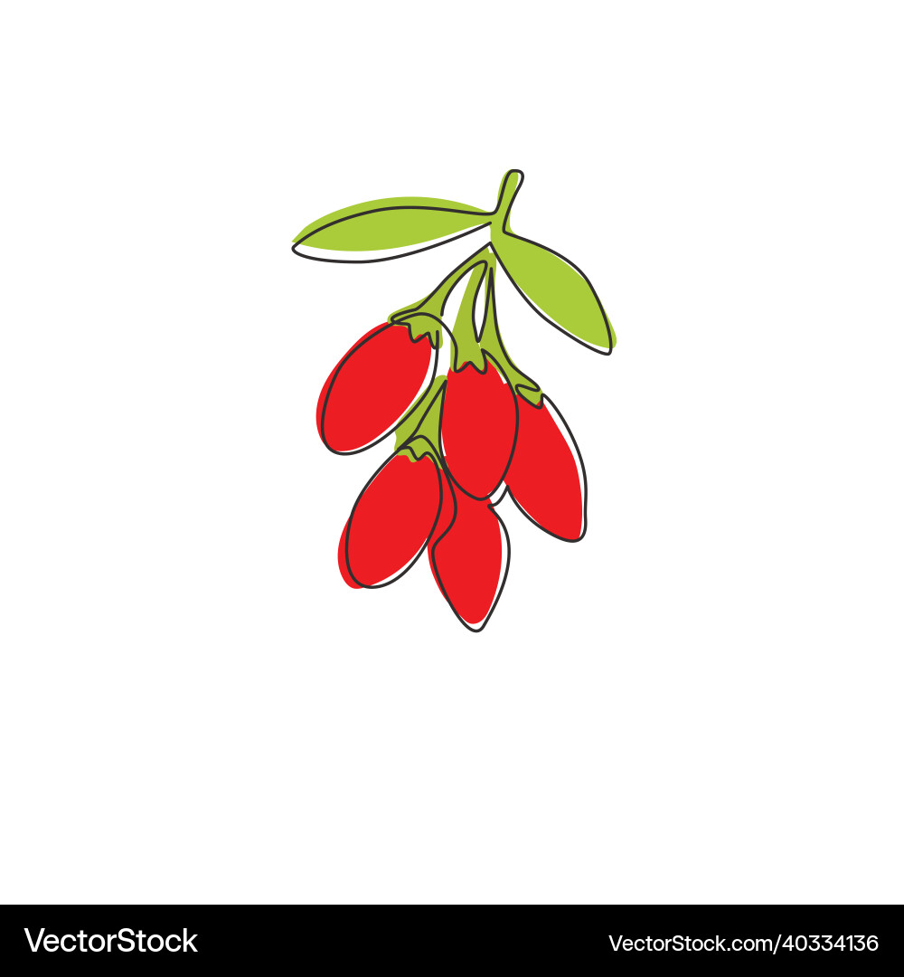 Single continuous line drawing of heap healthy Vector Image
