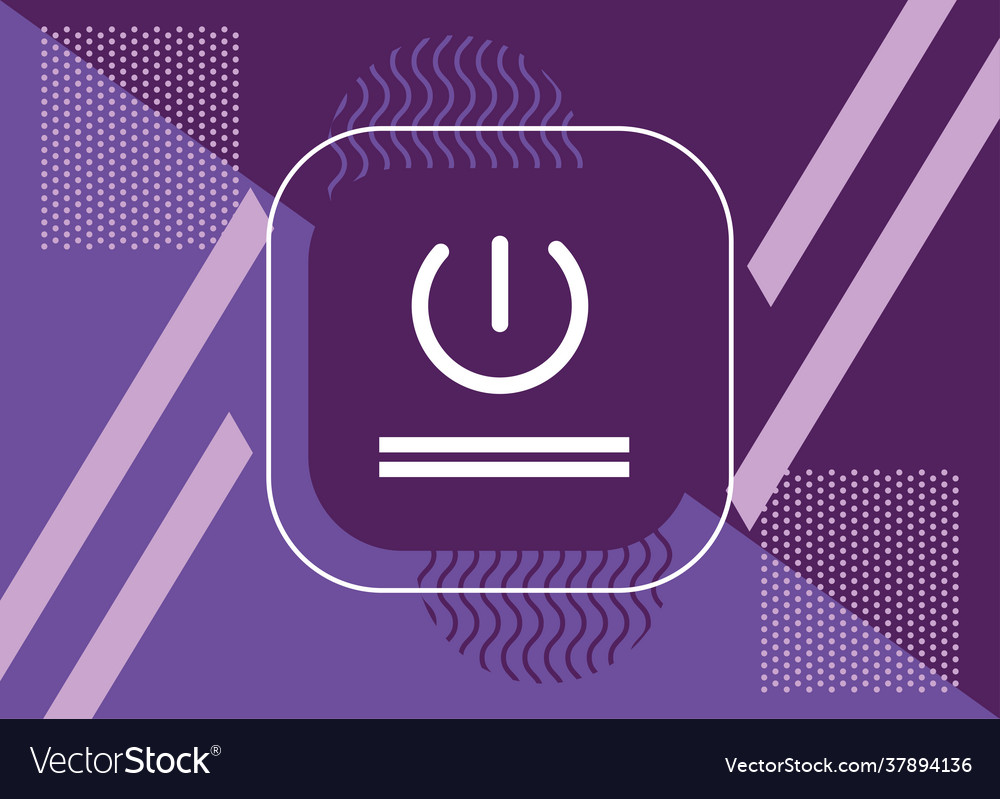 Square currently power button Royalty Free Vector Image