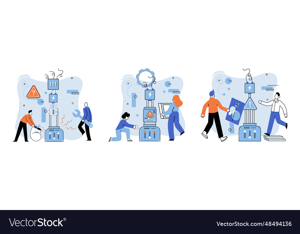 Team solving problems human resource development Vector Image