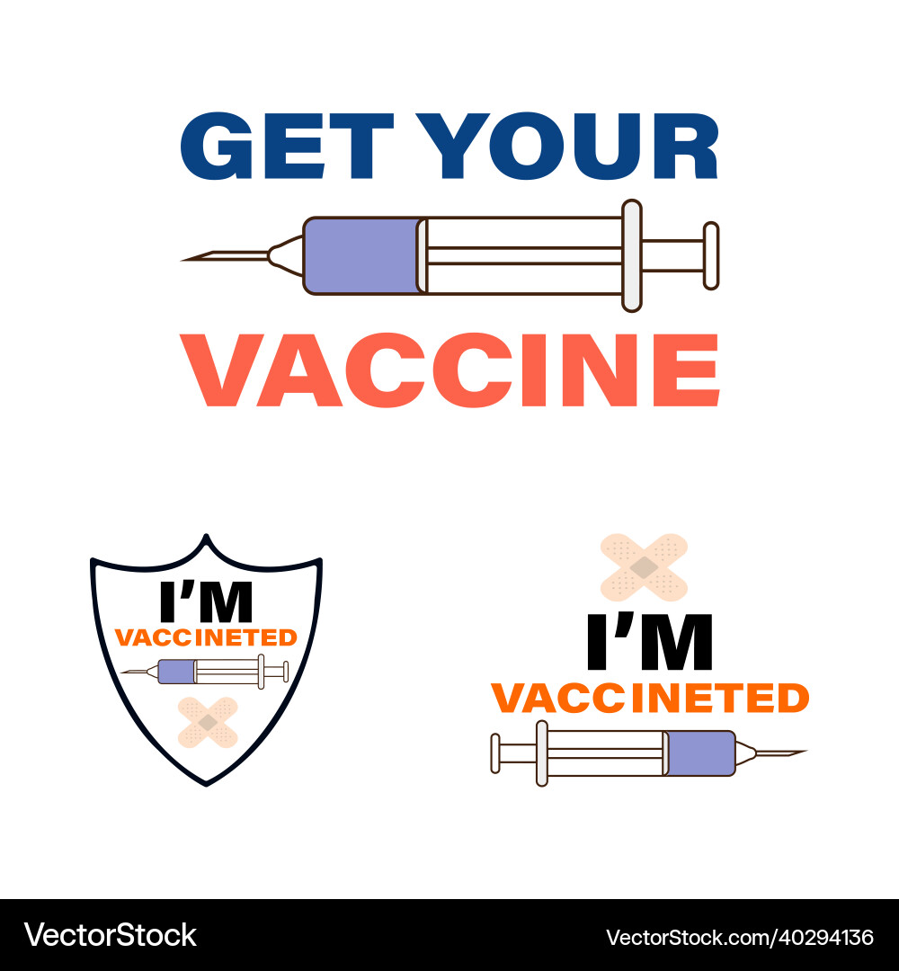 Vaccination campaign design collection vaccine Vector Image
