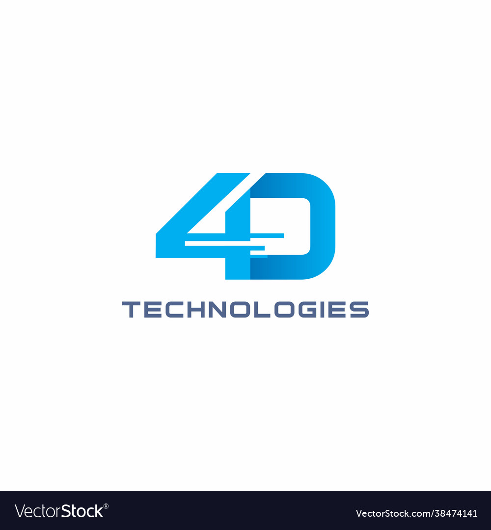 4d logo technology Royalty Free Vector Image - VectorStock