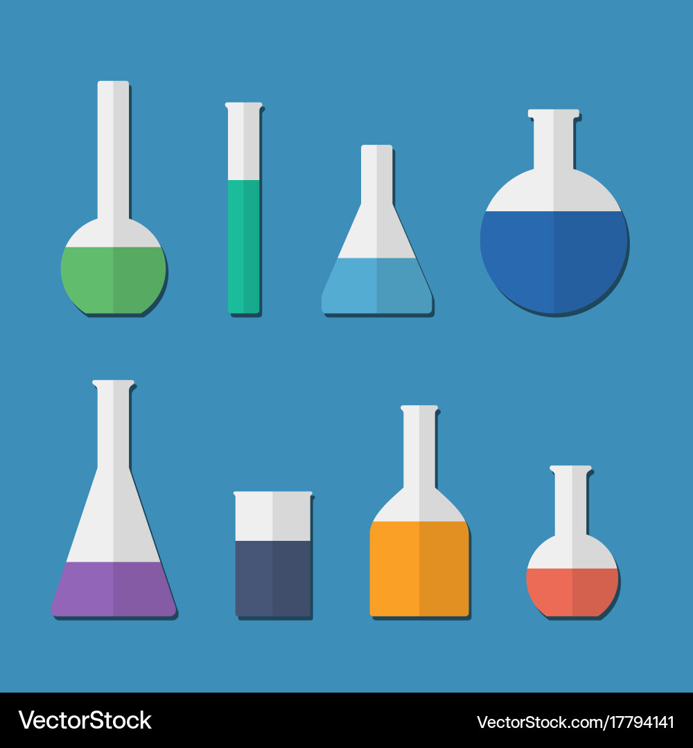 Chemical tubes icons set Royalty Free Vector Image
