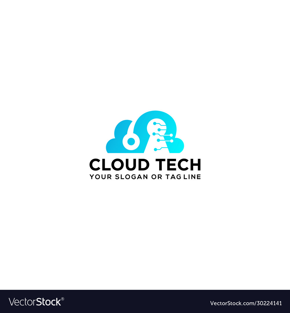 Cloud security logo design Royalty Free Vector Image