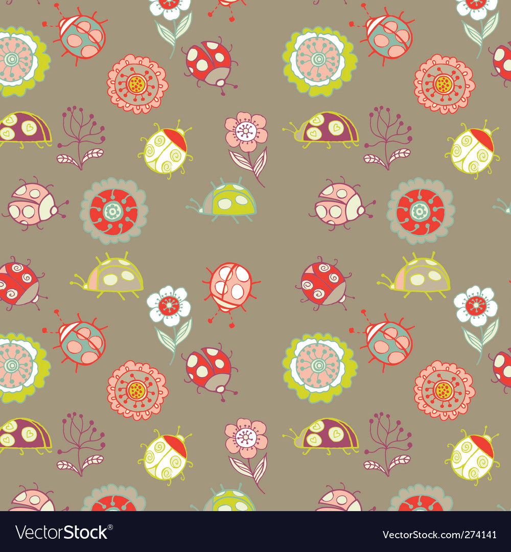 Pattern with ladybird Royalty Free Vector Image
