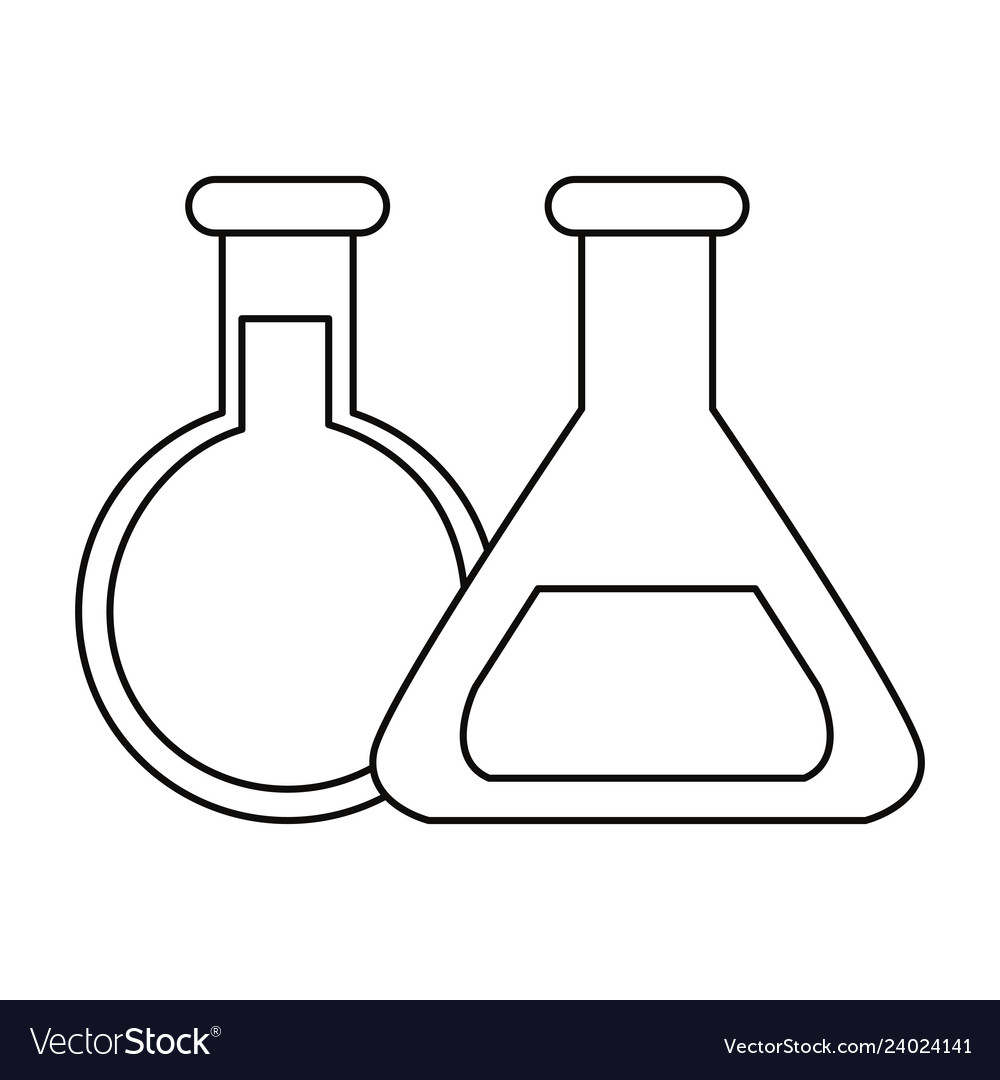 Science laboratory flasks Royalty Free Vector Image