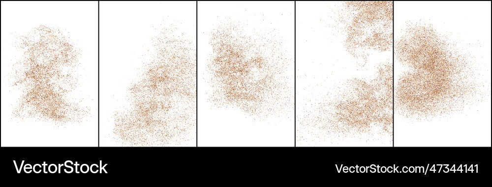 Set of coffee color grain texture isolated Vector Image