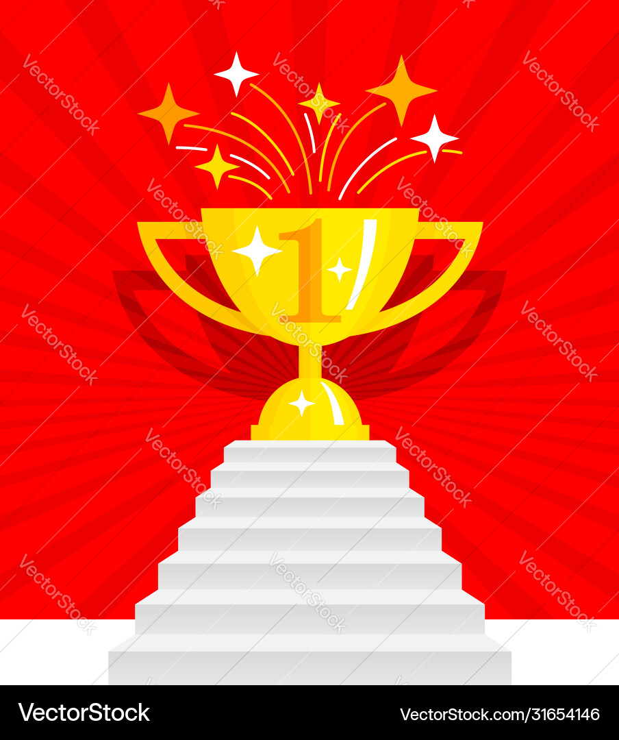 1st place golden award Royalty Free Vector Image