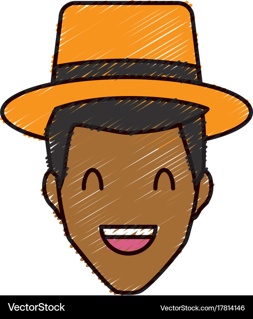 Adult man with hat smiling Royalty Free Vector Image