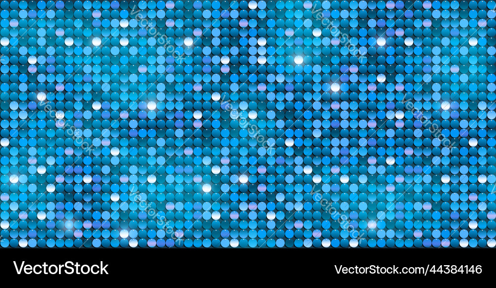 Bright shiny blue sequins or paillettes on fabric Vector Image