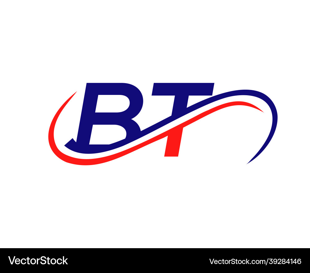 Bt letter linked business logo logo design Vector Image