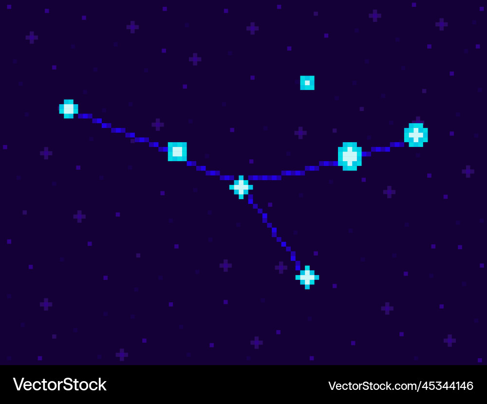 Cancer constellation in pixel art style 8-bit Vector Image