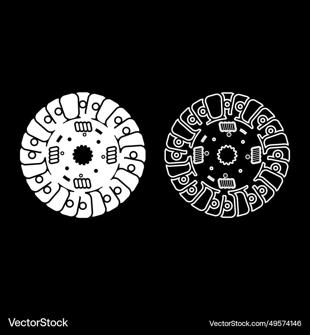 Car clutch disk cover cohesion transmission auto Vector Image