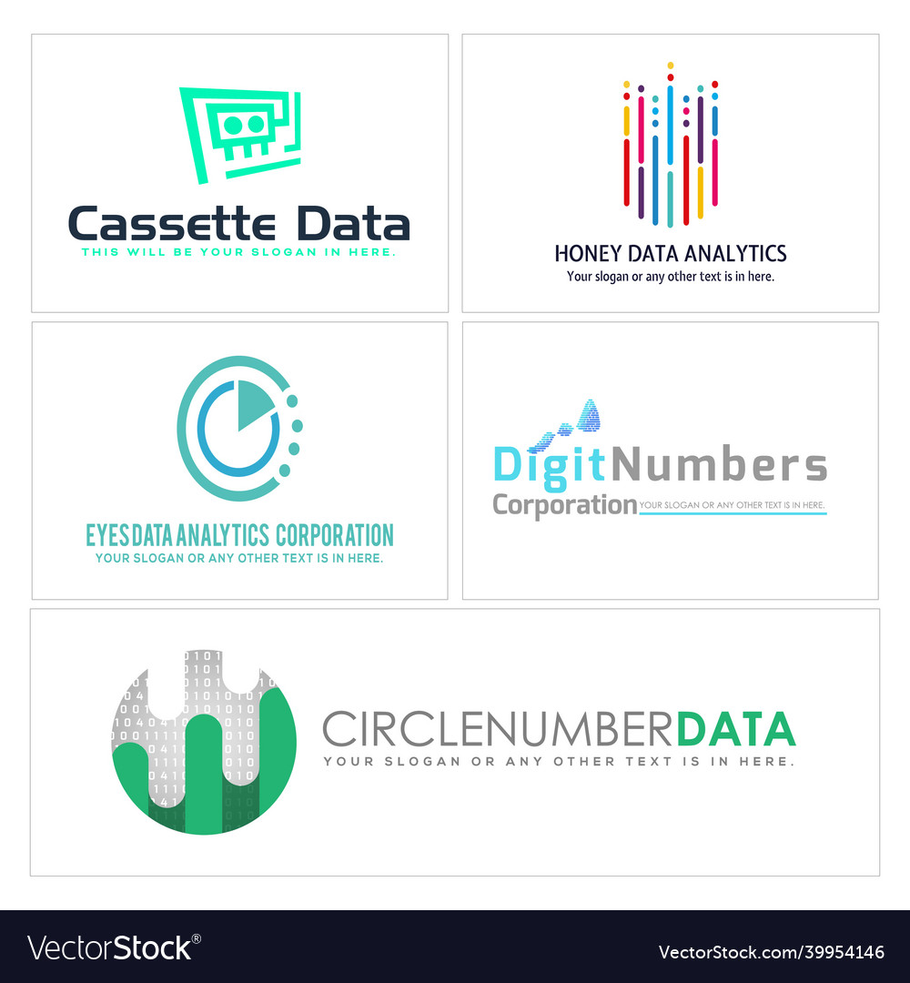 Data analytics corporation graph circle logo Vector Image