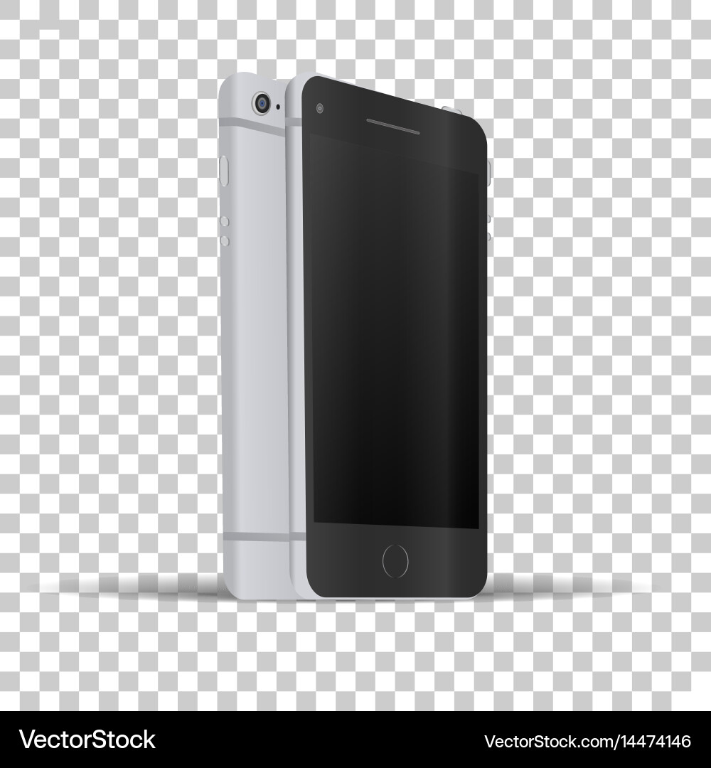 Front and back view of phone Royalty Free Vector Image