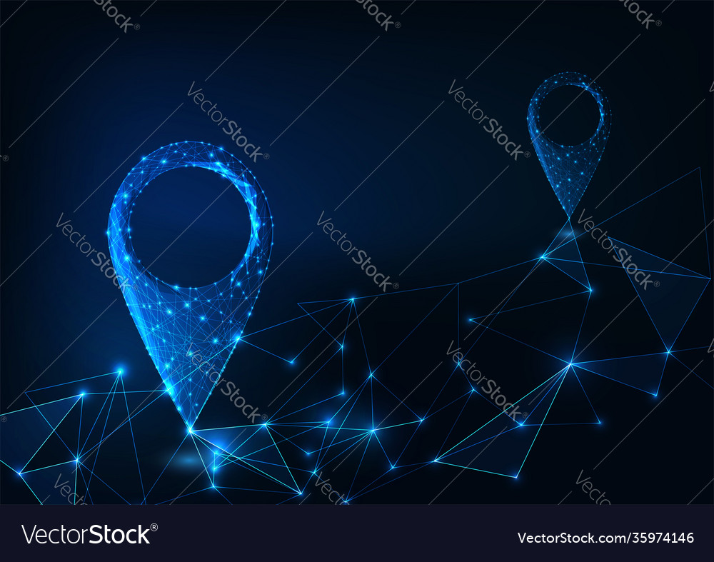 Futuristic route planning using map application Vector Image