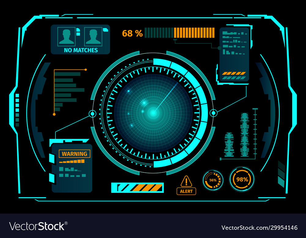Hud interface radar composition Royalty Free Vector Image