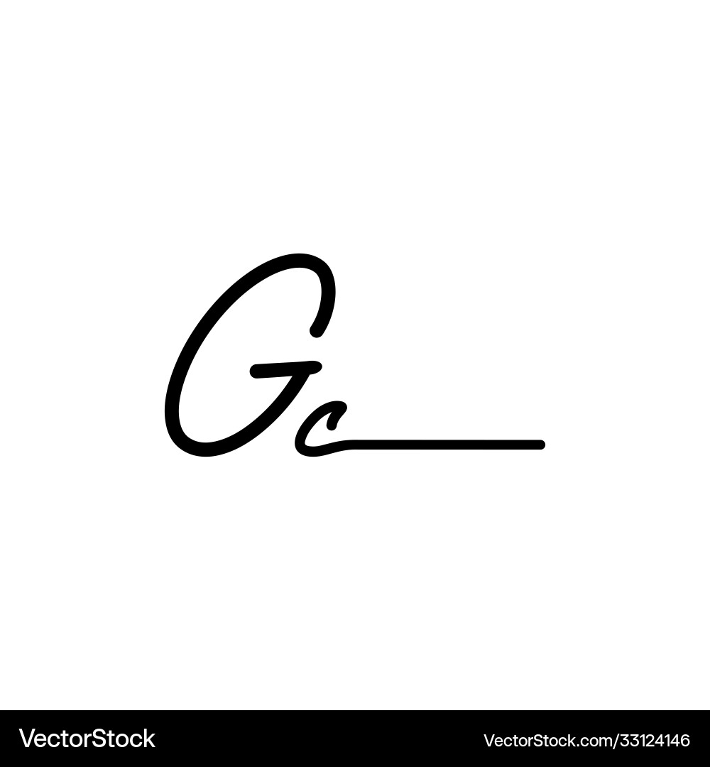 Letter gc signature logo template Royalty Free Vector Image