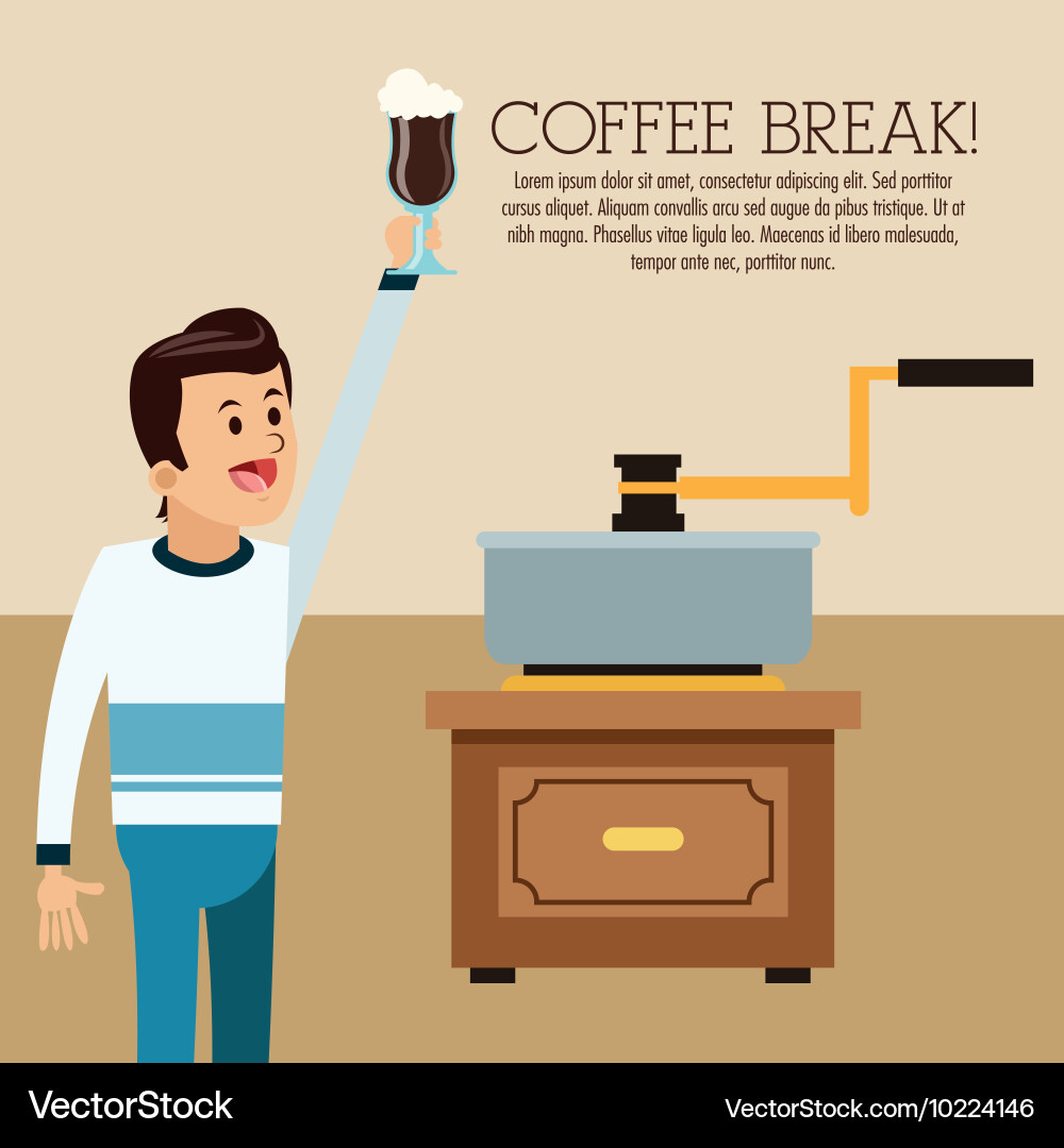 Man coffee break shop icon graphic Royalty Free Vector Image