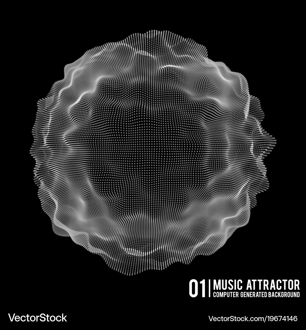 Music background big data particle flow Royalty Free Vector