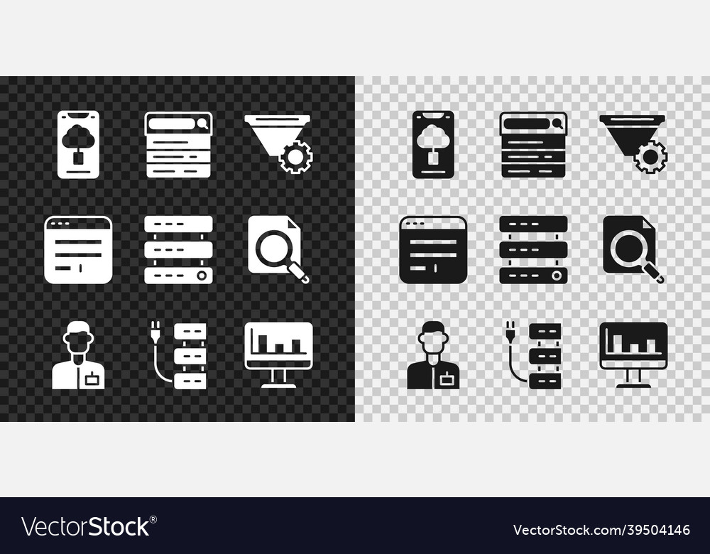 Set cloud technology data transfer search engine Vector Image