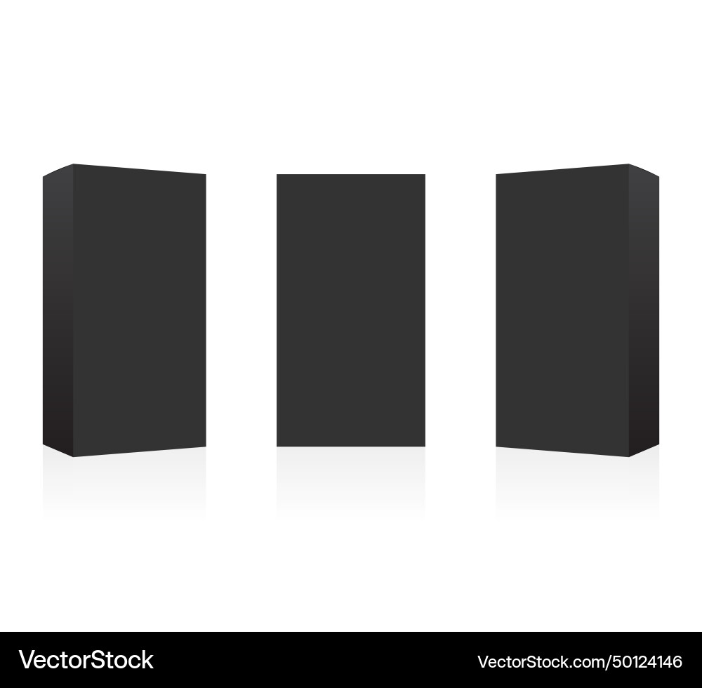 Set of black box mockup package mock up Royalty Free Vector