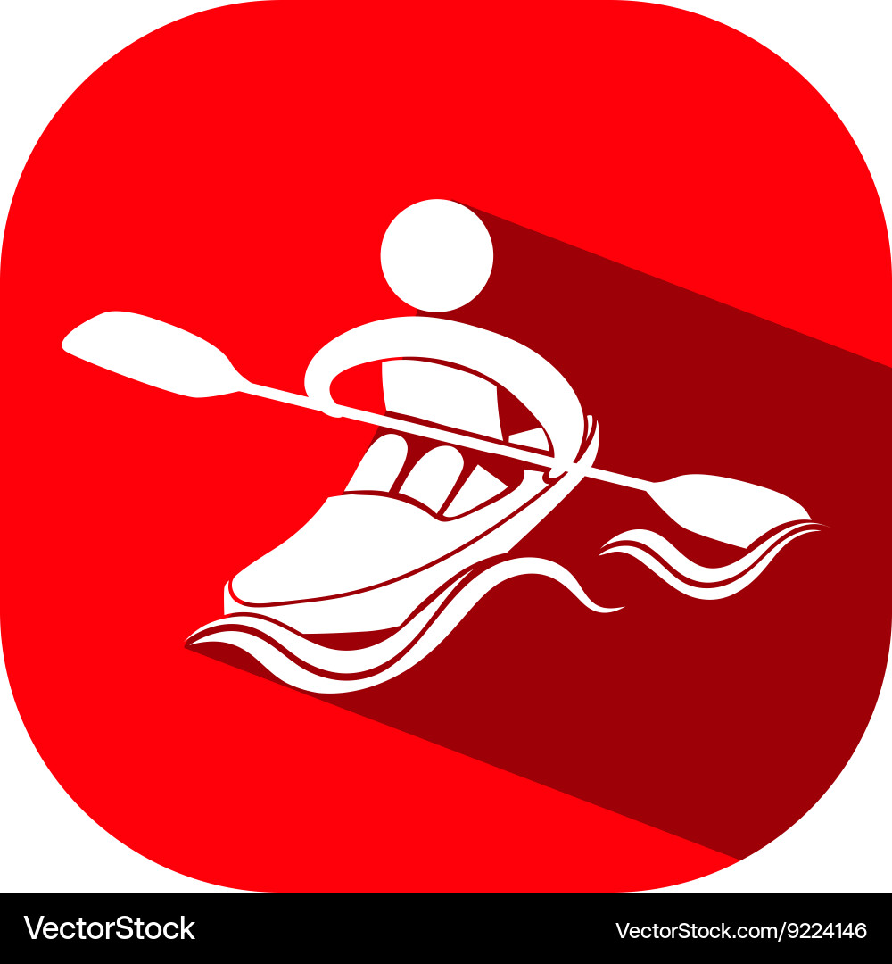 Sport icon with athlete on canoe Royalty Free Vector Image
