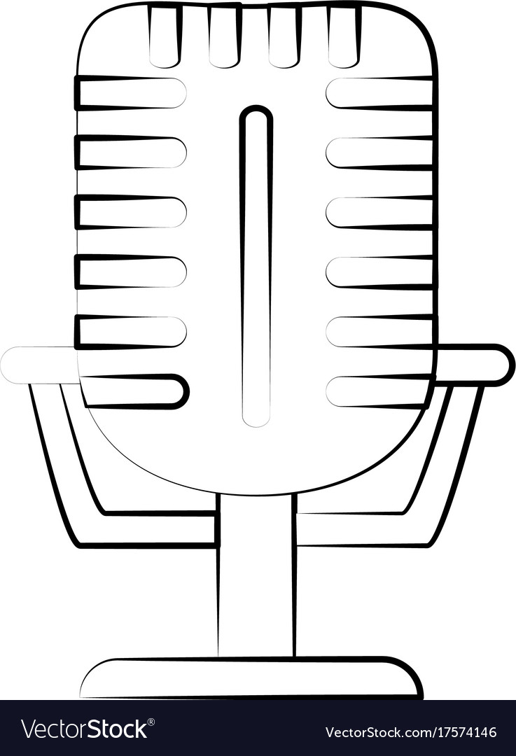 Vintage radio microphone Royalty Free Vector Image