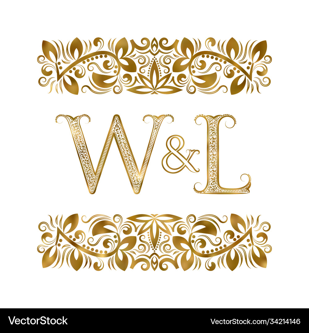 W and l vintage initials logo symbol letters Vector Image
