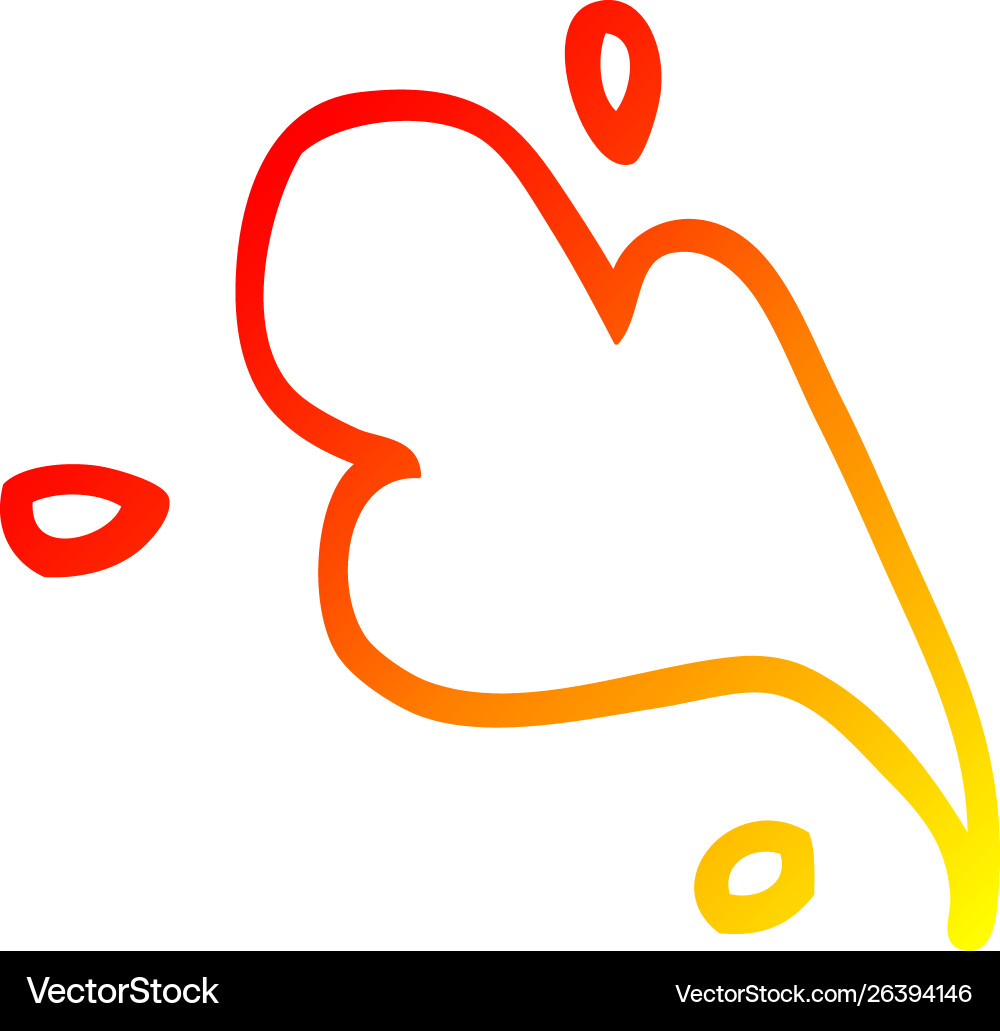 Warm gradient line drawing cartoon blood spurt Vector Image
